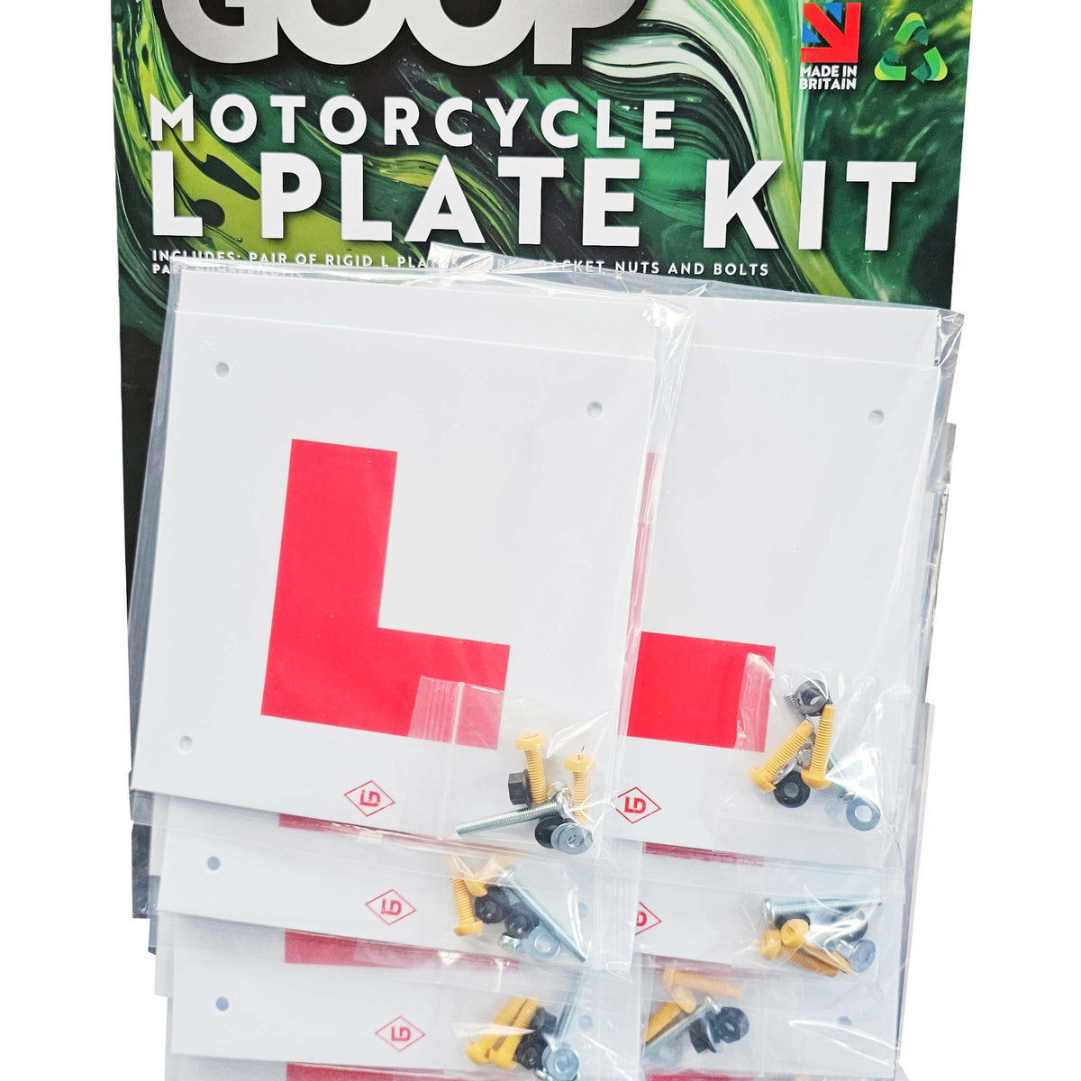 Display Card Motorcycle L Plate Kits 10 x Complete Kits And All Fittin ...